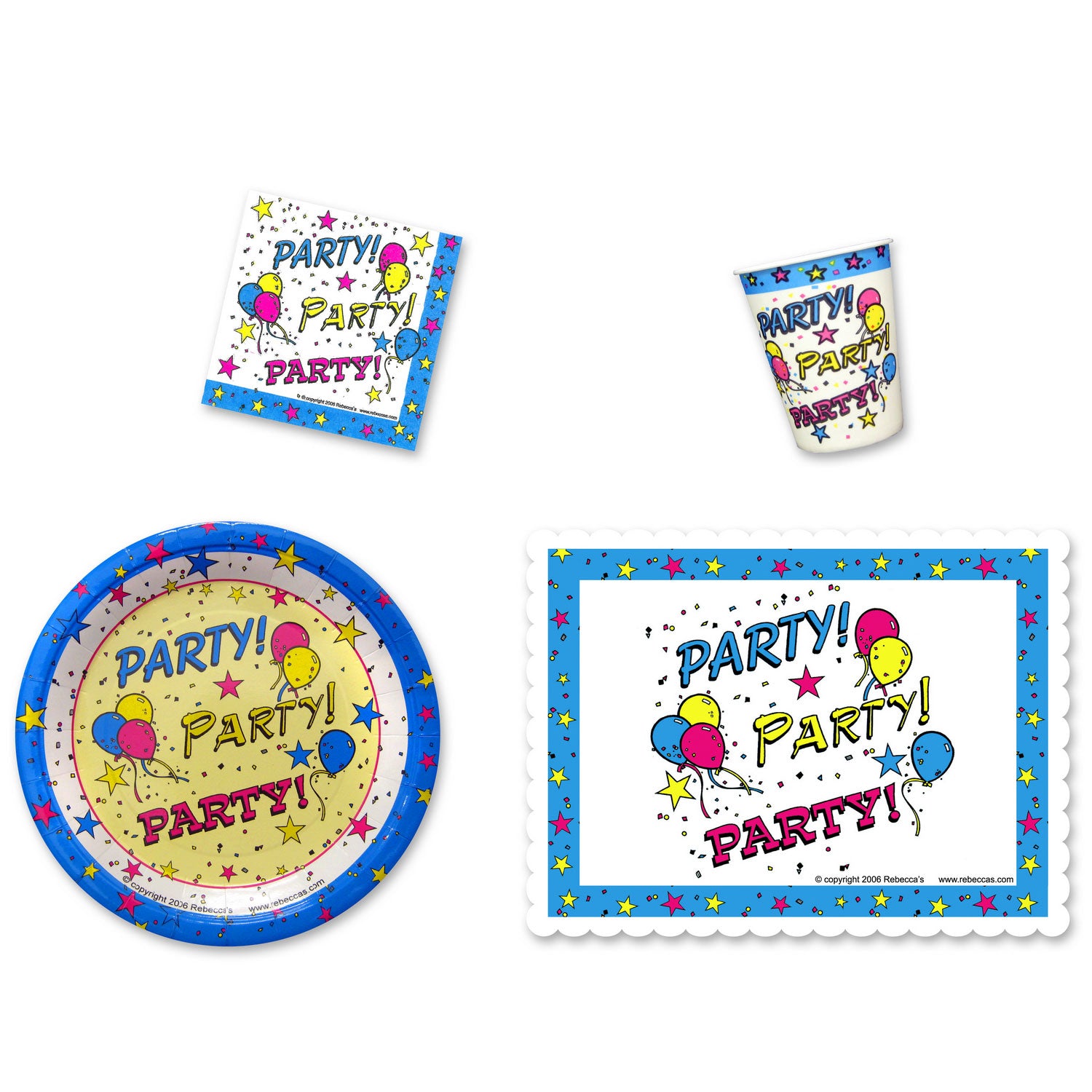 Star Party Place Setting Kit - 9 Inch Plates with Placemats – Rebecca's ...